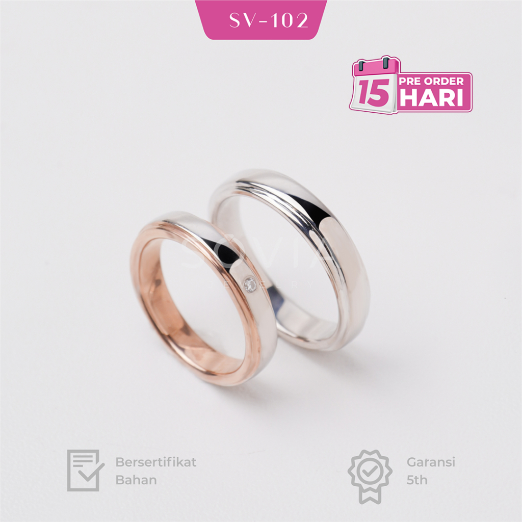 Jual Sovia Jewelry Cincin Lamaran Nikah Cincin Kawin Couple Desain SV-102 | Shopee Indonesia