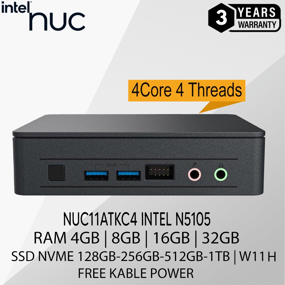 Jual Intel NUC 11 Celeron N5105 4-Core NUC11ATKC4 Essential Kit - Mini ...
