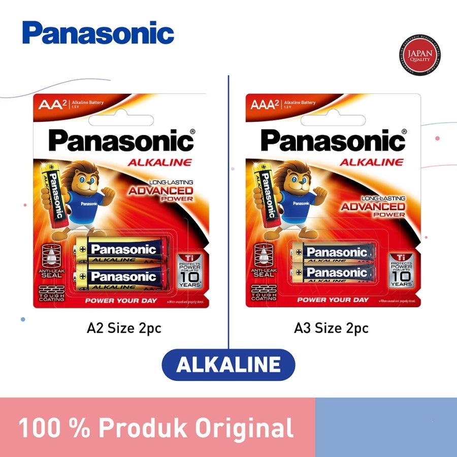 Jual Panasonic Baterai Alkaline Size AA I AAA 2pc Battery Alkaline Size A2 I A3 2pc | Shopee ...