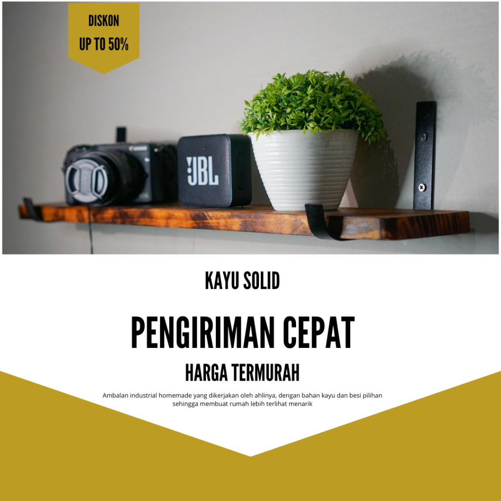 Jual Rak Ambalan Minimalis| Rak Industrial| Rak Pajangan| Rak Kayu Buku ...