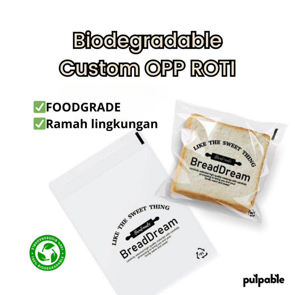 Jual Custom sablon OPP ROTI foodgrade ramah lingkungan Biodegradable ...