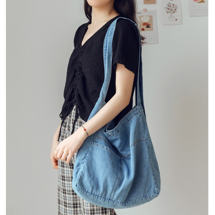 Jual MIKA - Tas Bahu Denim Korea / Tas Selempang Denim / Tas Jeans ...