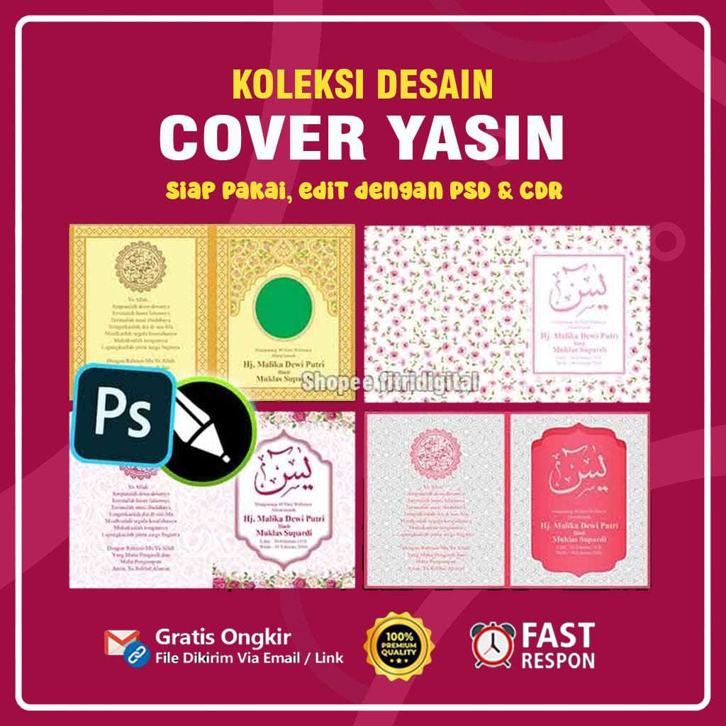 Jual Template Cover Yasin CDR + PSD Premium Siap Edit | Shopee Indonesia
