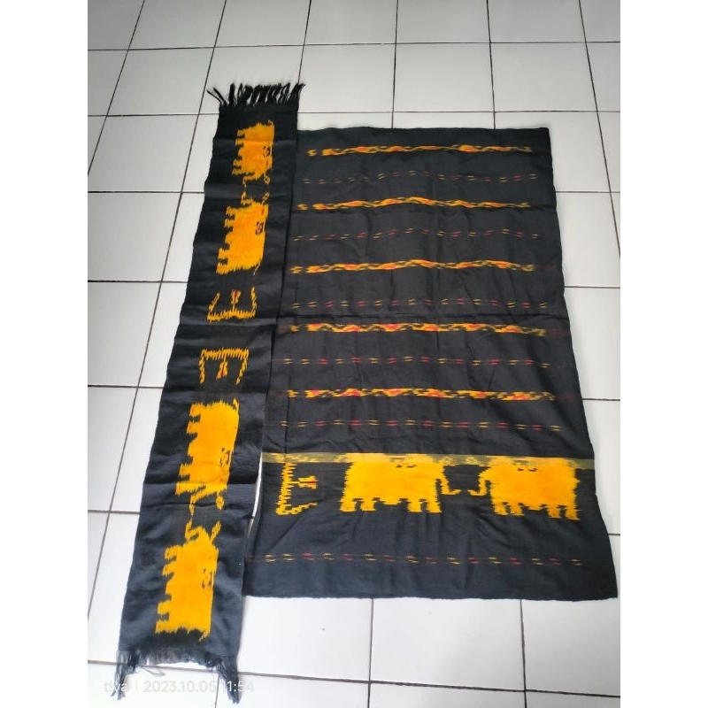 Jual Kain Tenun Alor ( motif Gajah ) set Salendang | Shopee Indonesia