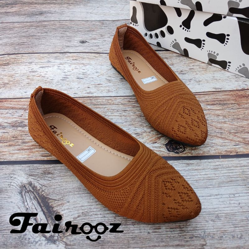 Jual Fairooz - Sepatu Wanita Flat Shoes Rajut Import New Motif RJ10 ...