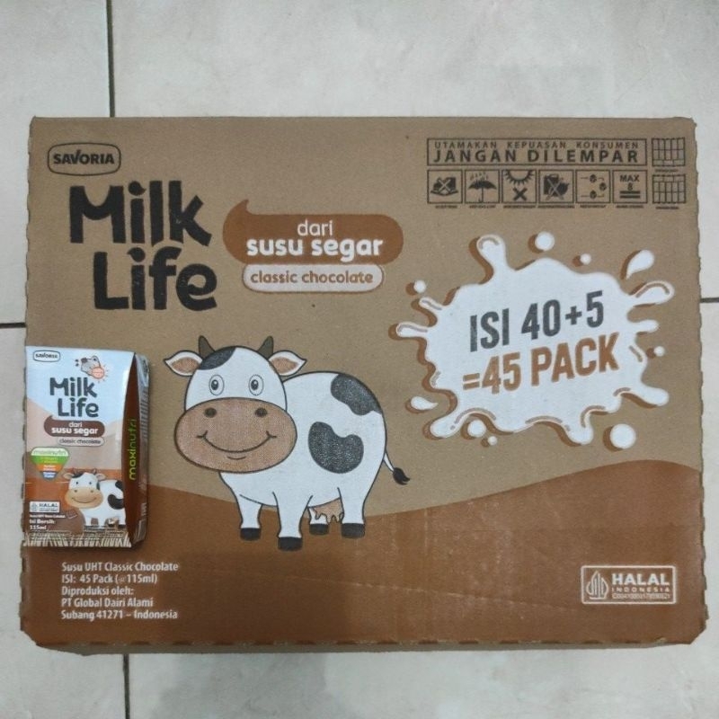 Jual susu UHT coklat milk life kids 115 ml bt21 (1 dus isi 45 pcs ...