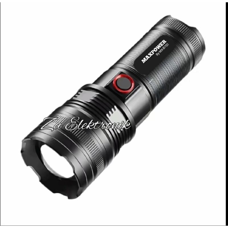 Jual Senter Zoom Laser LED Super Terang MX-702 Zoom Jarak Jauh 2000 Lumens 4 Mode LED Bisa Power ...