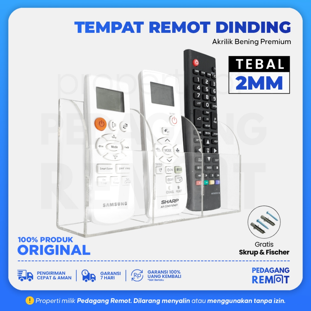 Jual Tempat Remote TV Acrylic / Bracket Remote AC Akrilik / Rak Hanger ...