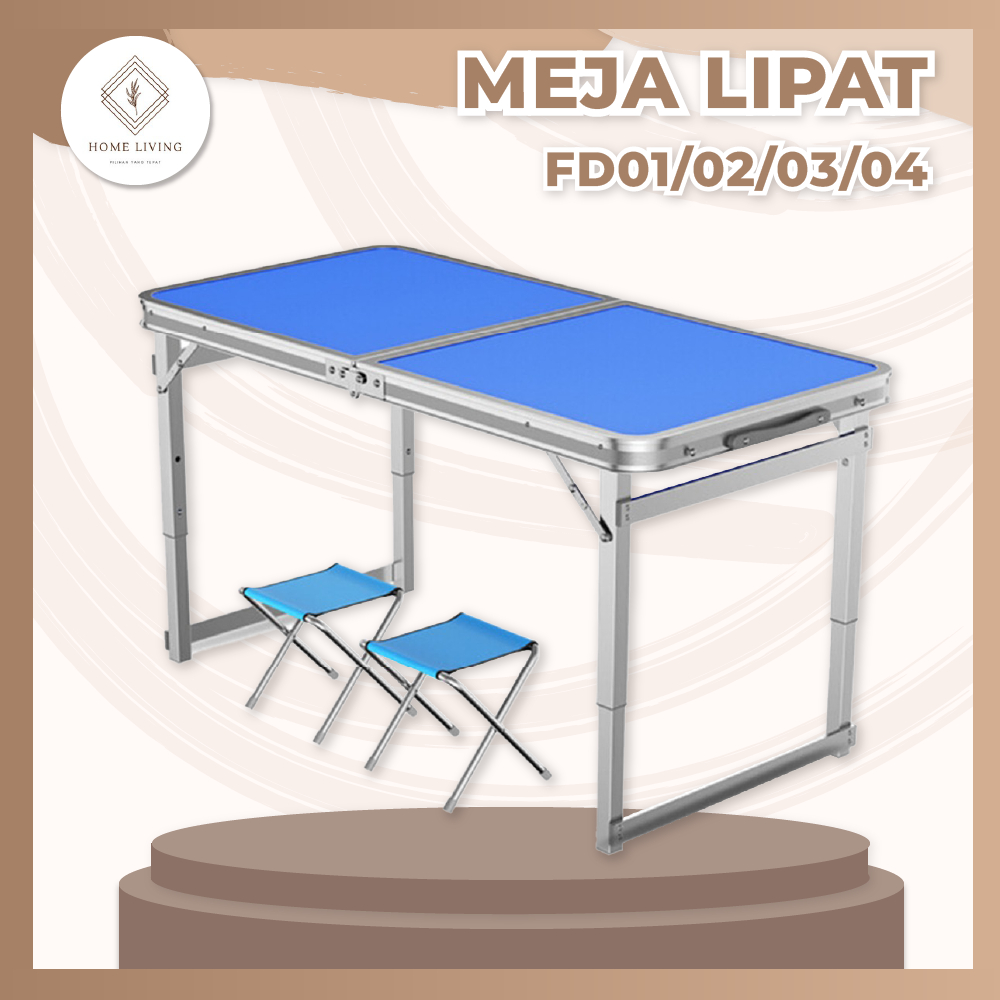 Jual Meja Lipat Koper HPL Serbaguna Meja Portable Makan meja lesehan Kaki Kotak + Kursi ...