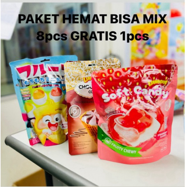 Jual PAKET HEMAT MIX 8pcs GRATIS 1pcs (CHOCOLATE CONES, SOFT CANDY ...
