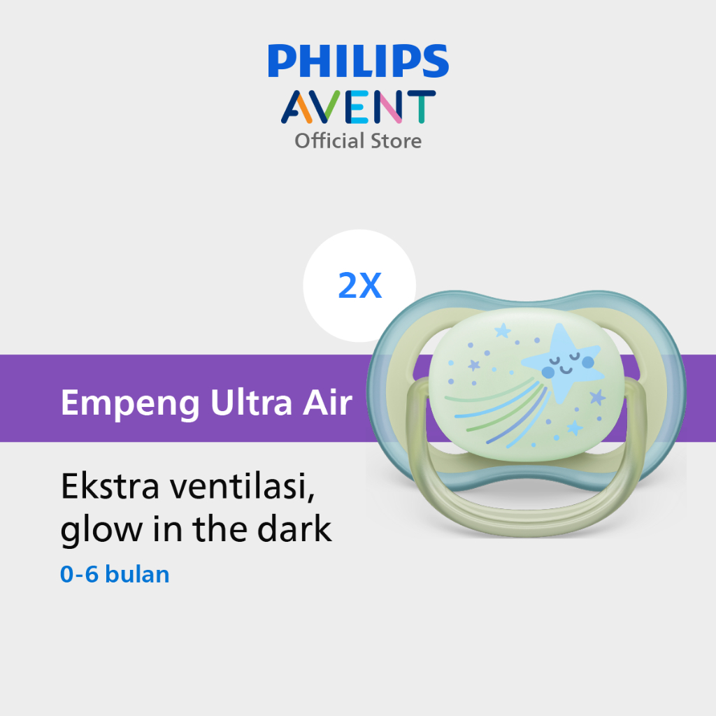 Jual Philips Avent | Empeng Bayi / Soother Bayi | Ultra Air Glow In The ...
