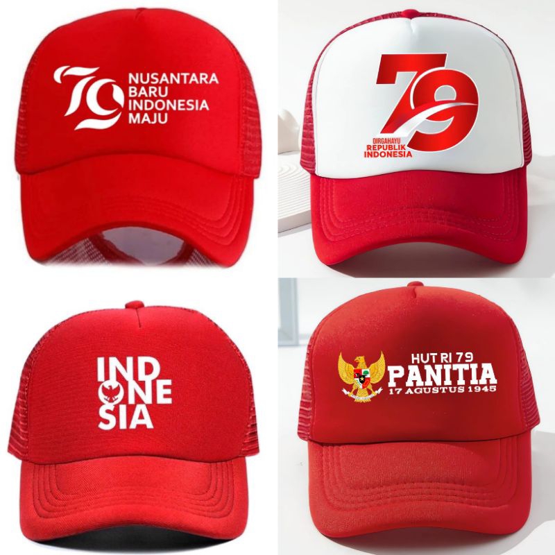 Jual Topi Kemerdekaan // Topi Merah Putih Jaring / Topi Dewasa Jaring ...