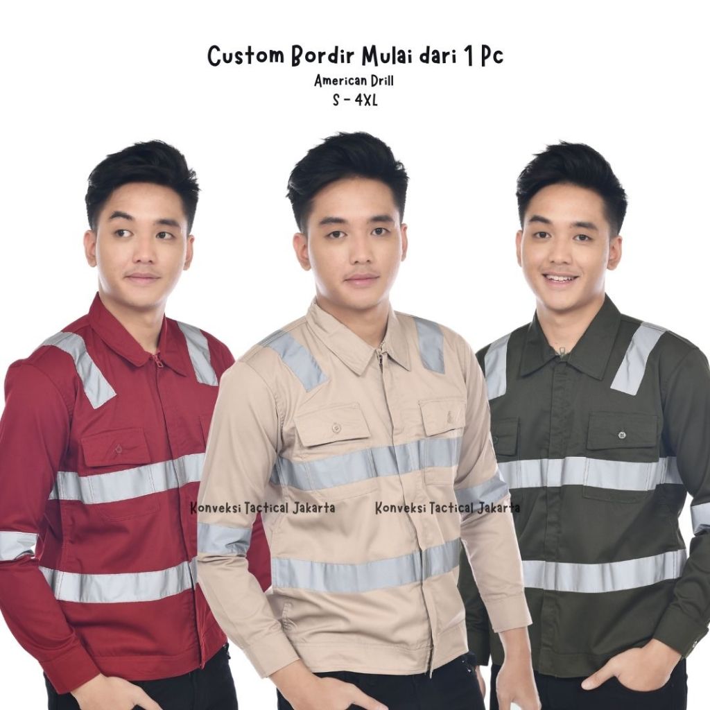 Jual Baju Kemeja Safety Seragam Wearpack Kerja Lapangan Proyek Tambang ...