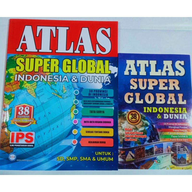 Jual Buku Atlas Global Terbaru 38 provinsi (Besar & kecil)Indonesia ...