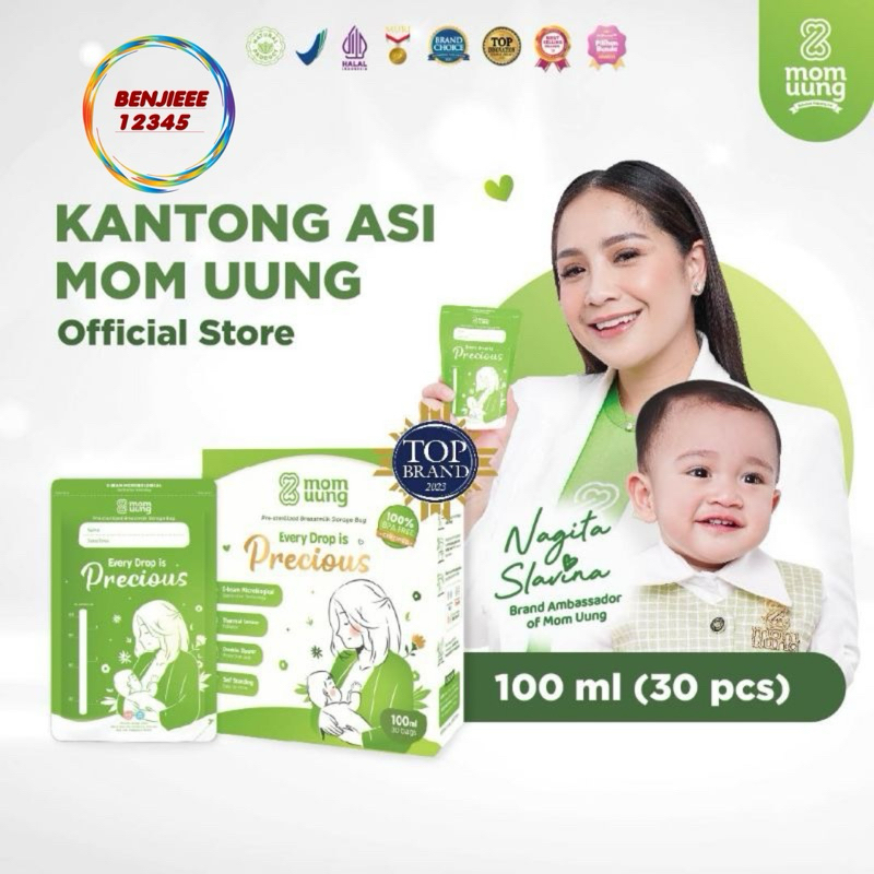 Jual MOM UUNG KANTONG ASI Pre-Sterilized breastmilk bag kantong asi 100 ml 150 ML lembar double ...