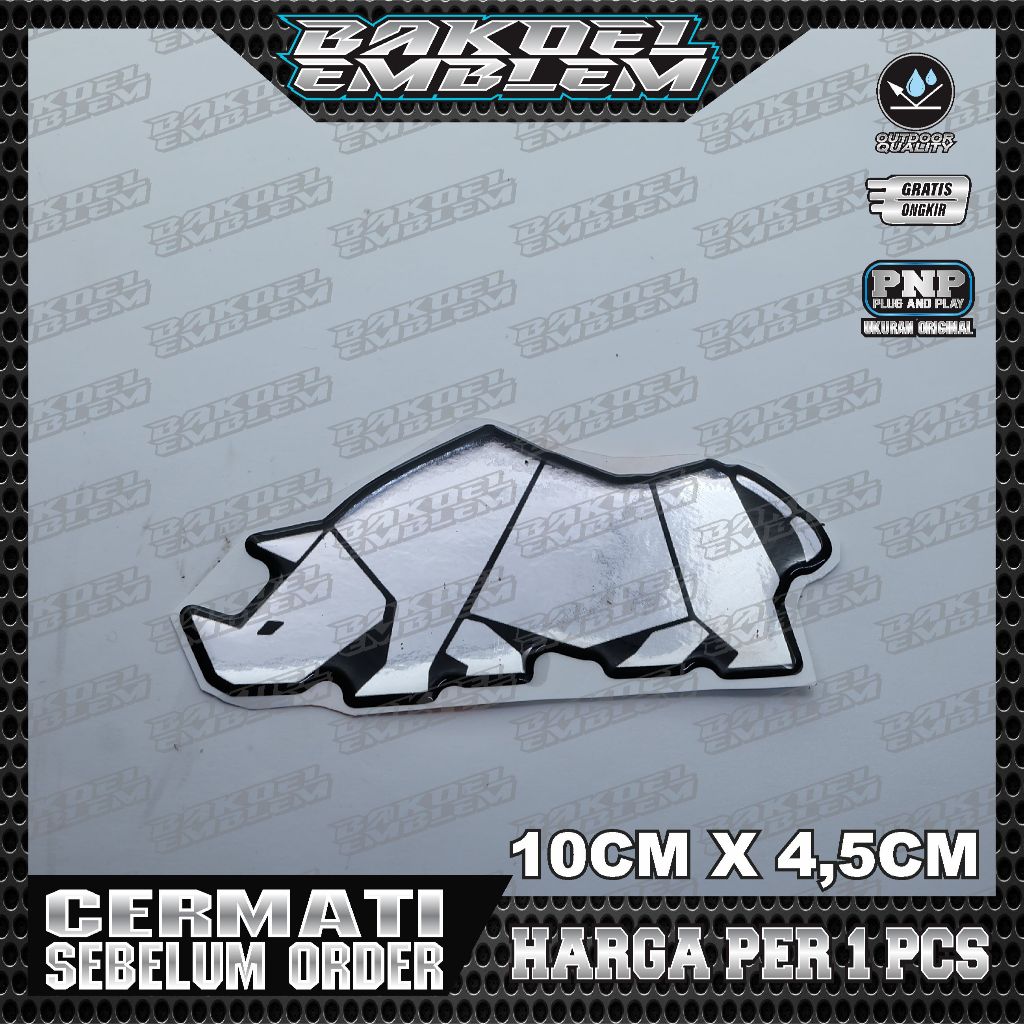 Jual Emblem Logo badak jimny / emblem badak katana / emblem badak ...