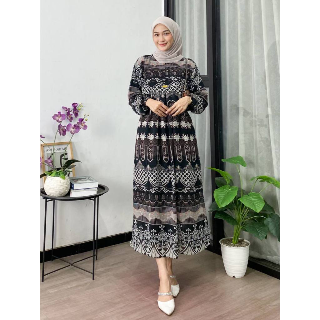 Jual Gamis Wanita Kekinian Midi Etnic / Dress Wanita Kekinian Midi Etnic / Dress Wanita Terlaris ...
