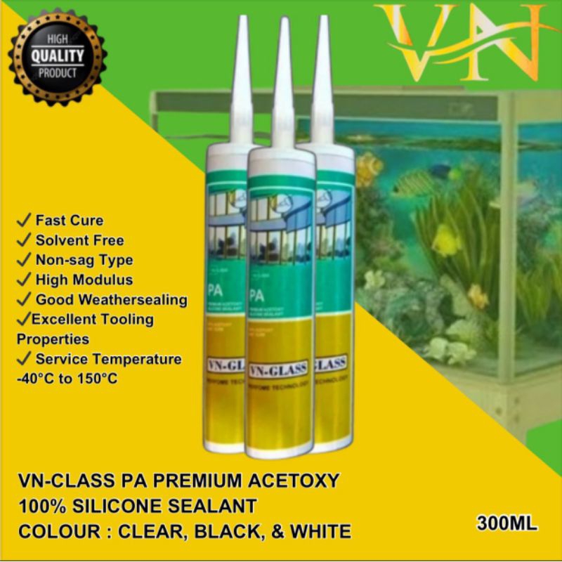 Jual Lem Silikon Kaca/Wall-panel Batten/UPVC VN CLASS PA Silicone ...