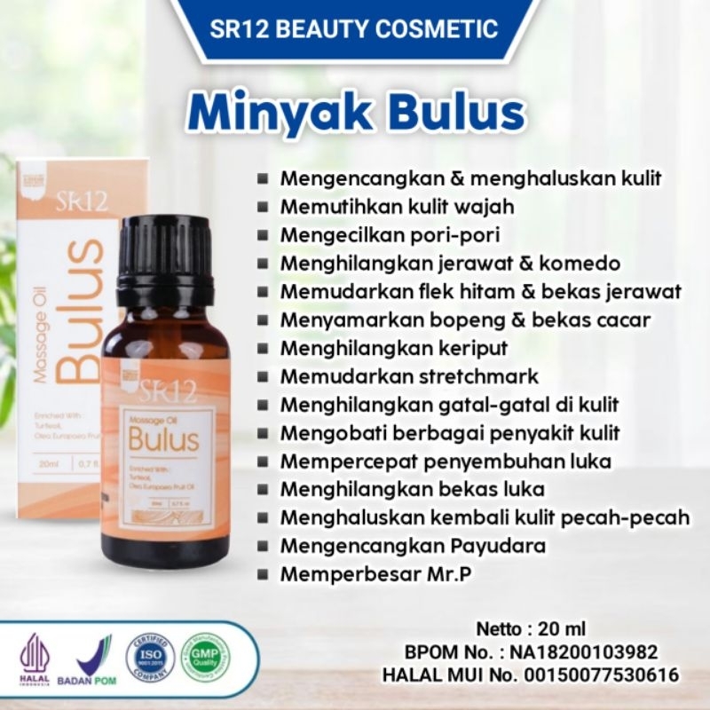 Jual Minyak Bulus Original SR12 HALAL BPOM Wangi Melati Mengatasi Gatal ...