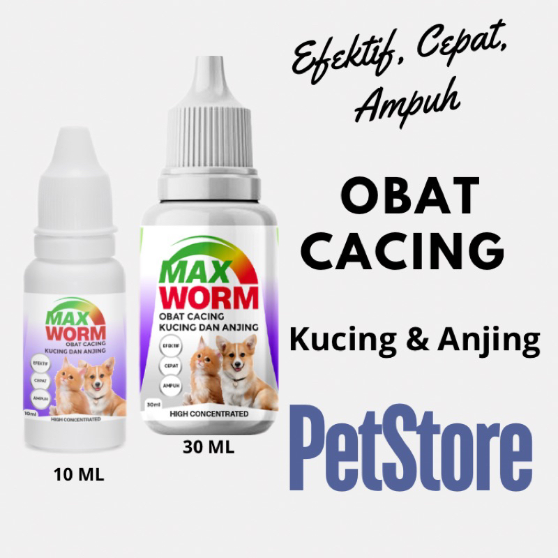 Jual MAX WORM 30ML Obat Cacing Kucing Anjing Cepat Ampuh Efektif ...