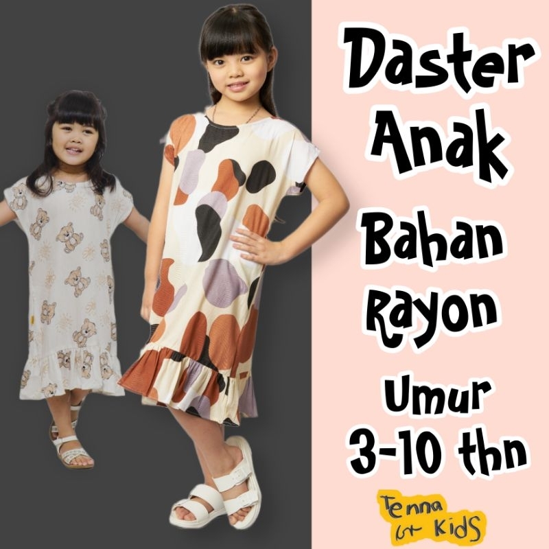 Jual Daster Anak Perempuan Bahan Rayon Umur 3-10 Thn TENNA KIDS ...