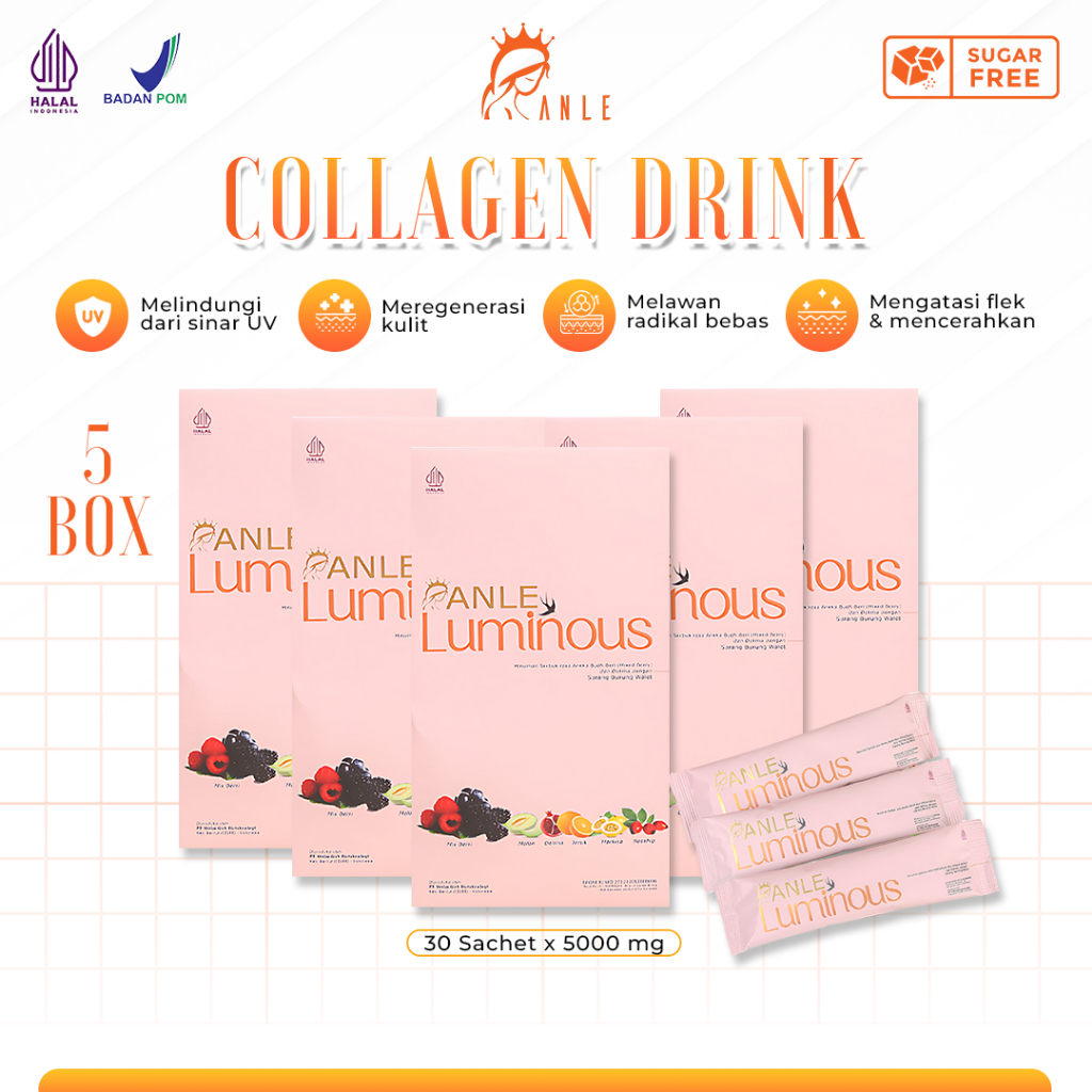 Jual Paket 1 Bulan Collagen Drink Anle Luminous Plus Sarang Burung ...