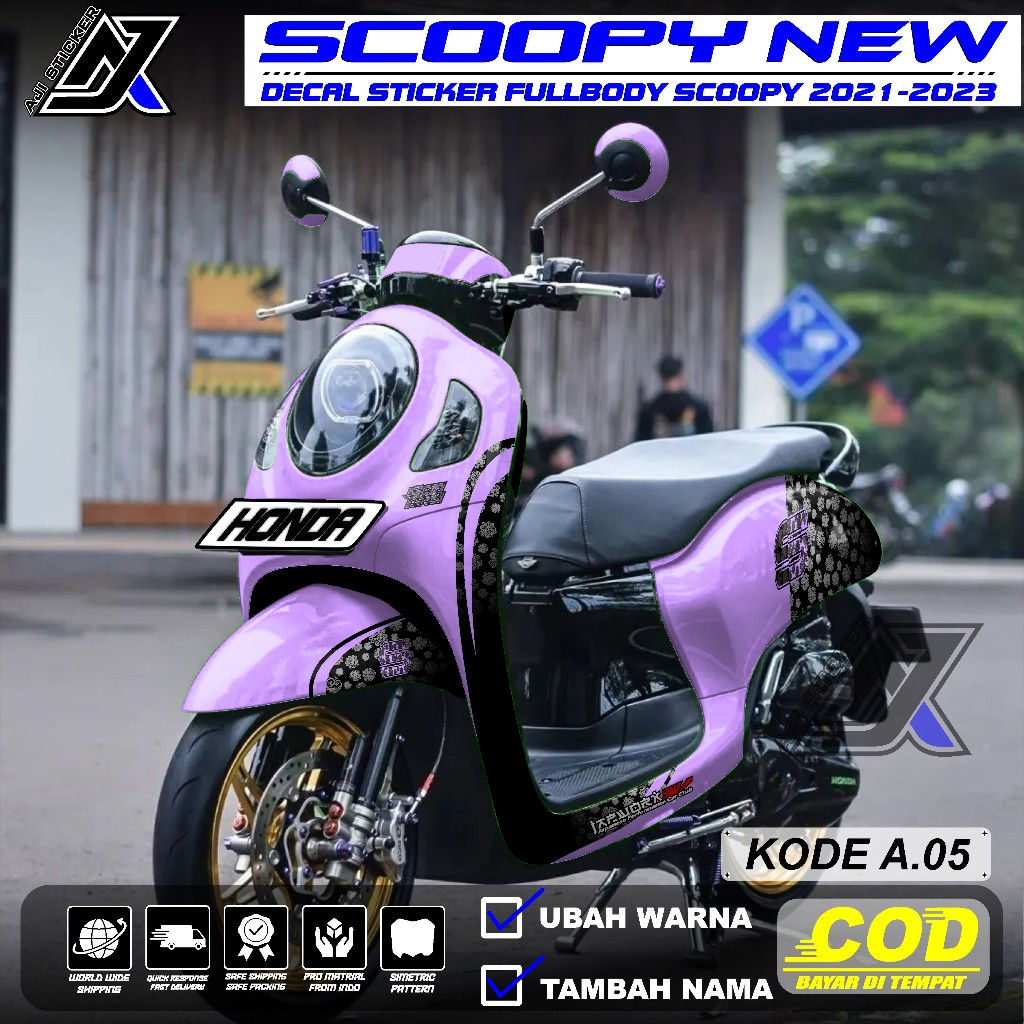 Jual Decal Scoopy 2023 Full Body Gradasi - Stiker Motor Scoopy Fullbody Desain List Simple ...