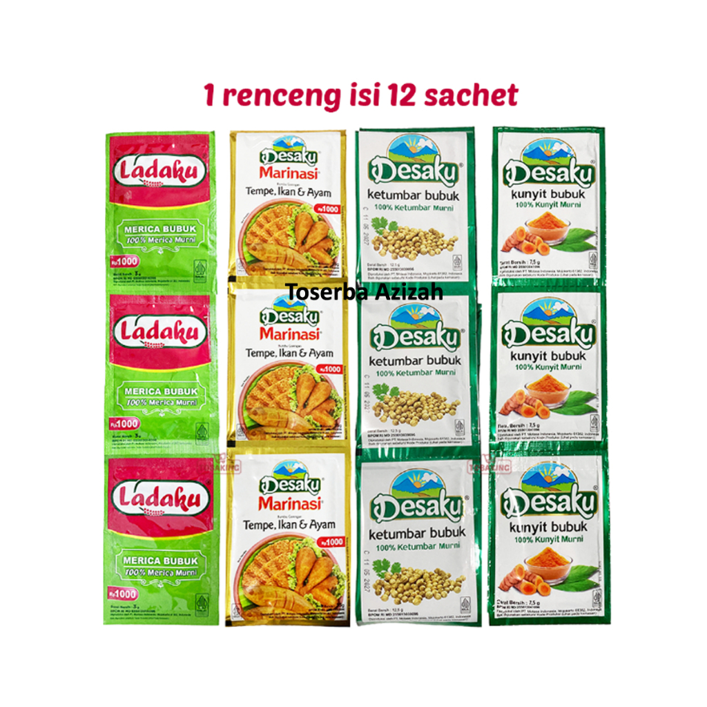 Jual Desaku Renceng isi 12 sachet marinasi kunyit merica ladaku ...