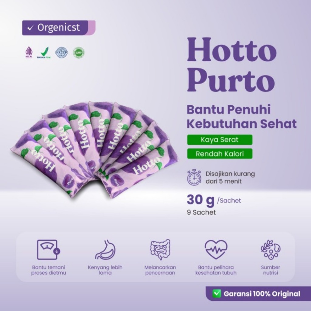 Jual Hotto Purto Multigrain (Sachet) with Purple Potato Pouch Bundling [Official Product ...