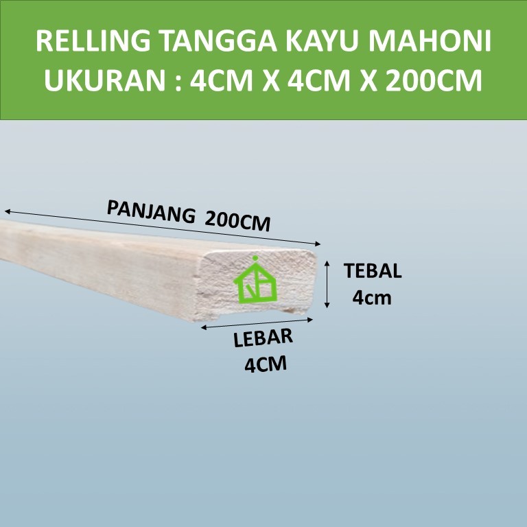 Jual Relling Pegangan Tangga Kayu Mahoni Minimalis ukuran 4 x 4 x 200cm ...