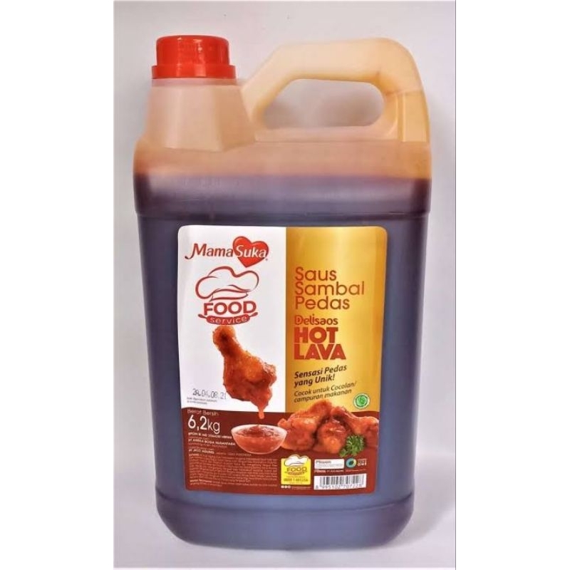 Jual Saos Hot Lava Delisaos mamasuka 6.2kg jerigen | Shopee Indonesia
