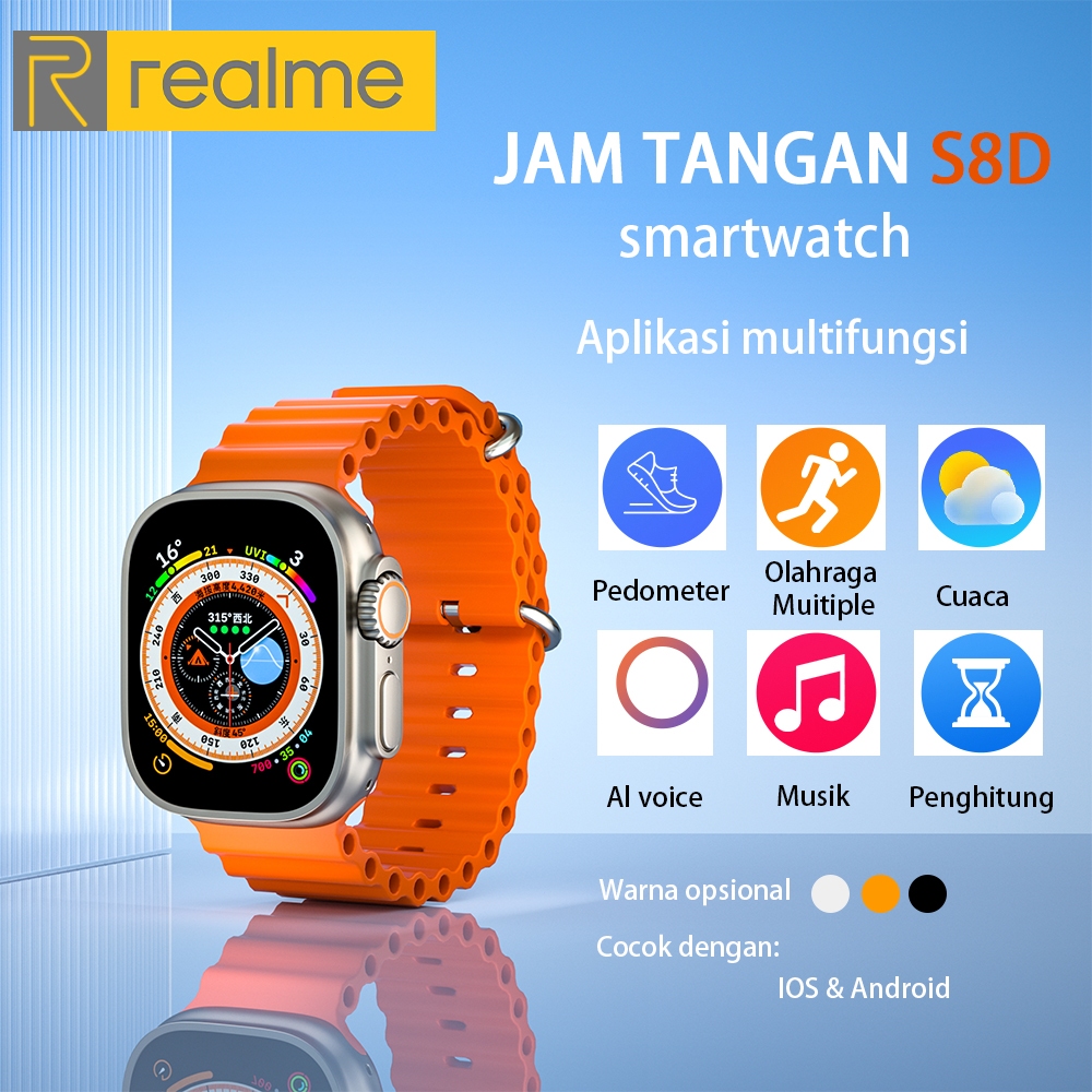 Jual Realme Smartwatch S8D Jam tangan murah NFC Jam smartwatch 49MM ...