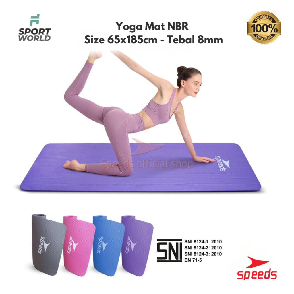 Jual SPEEDS Matras Yoga Mat NBR 8mm Olahraga Senam Lantai Meditasi Gym ...