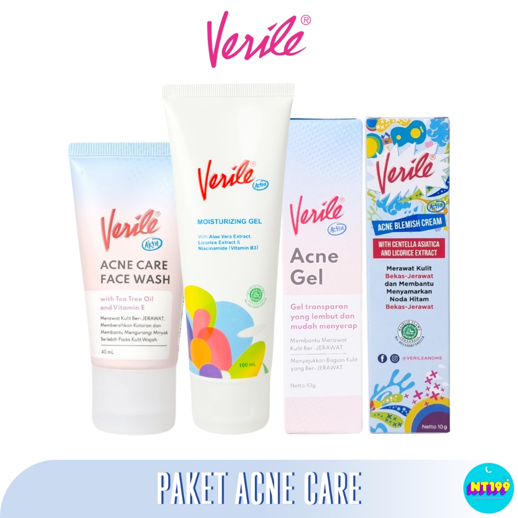 Jual VERILE Paket 4IN1 Lengkap Perawatan Wajah Berjerawat | Shopee ...