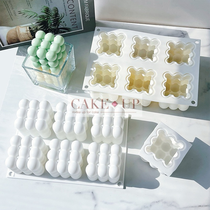 Jual Cetakan Kie Pudding Entremet Bubble Kubus 3D Silikon Silicone Bubble Cube Mold f Kue ...