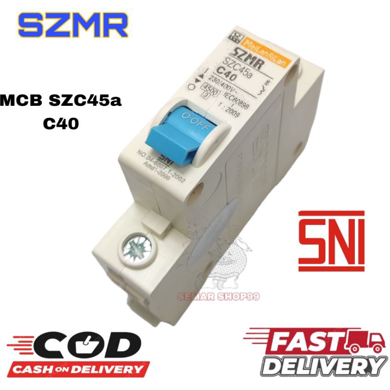 Jual MCB SZMR 40A 40 AMPERE 1 PHASE/MCB SIKRING METERAN LISTRIK 40A ...