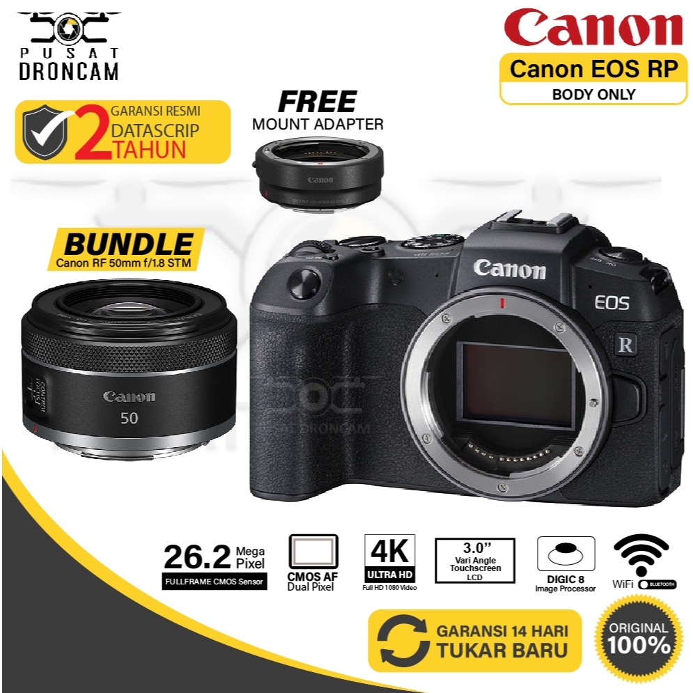 Jual Canon EOS RP Body Only Mirrorless Camera Paket Bundle - Original ...