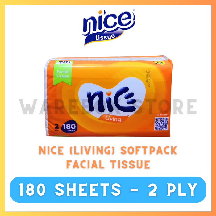 Jual Tissue Nice (Living) Facial Tissue (Soft Pack) Isi 180 Sheets - 2 ...