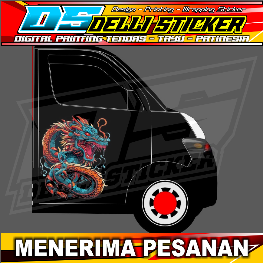 Jual Stiker Decal Printing Pintu Samping Pick Up Gran Max Gambar Naga ...