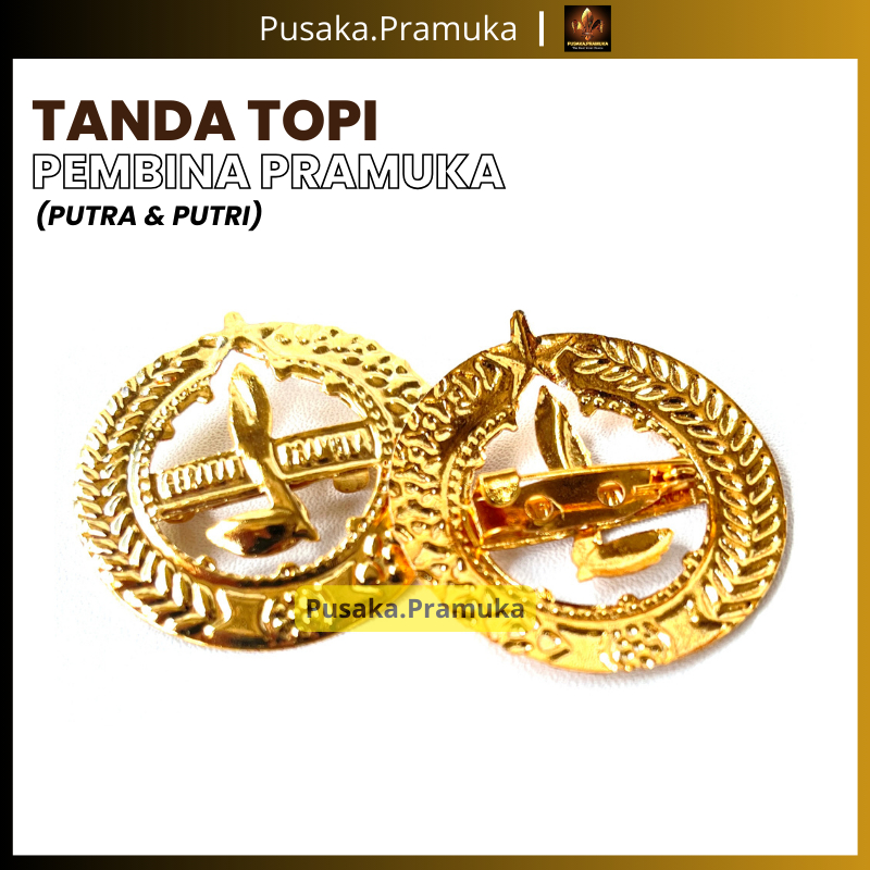 Jual Tanda Topi Pramuka Putra Putri / Pin Topi Pembina Pramuka Bahan ...