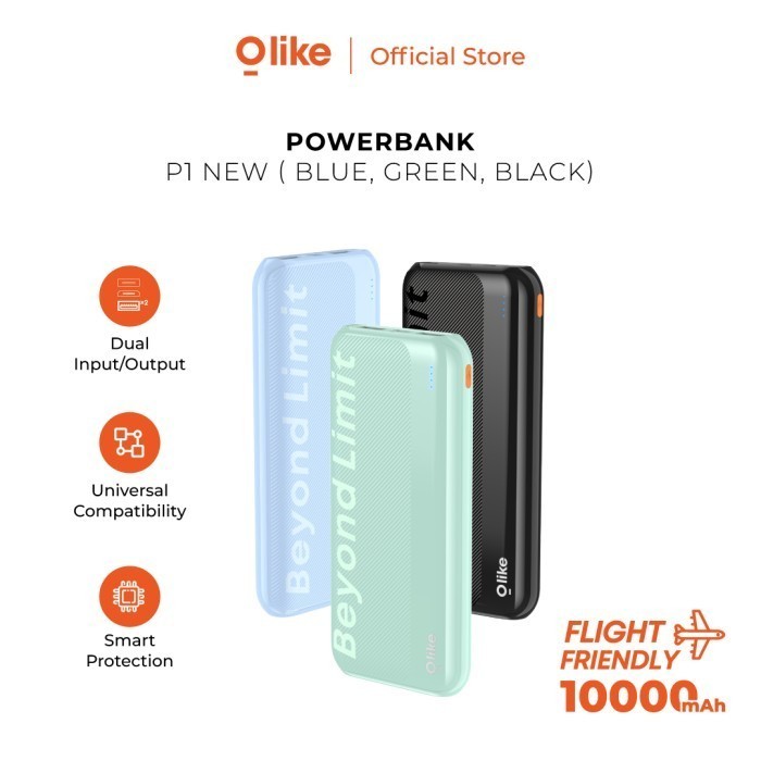 Jual OLIKE P1 NEW POWERBANK 10000MAH DUAL PORT USB ORIGINAL GARARASI ...