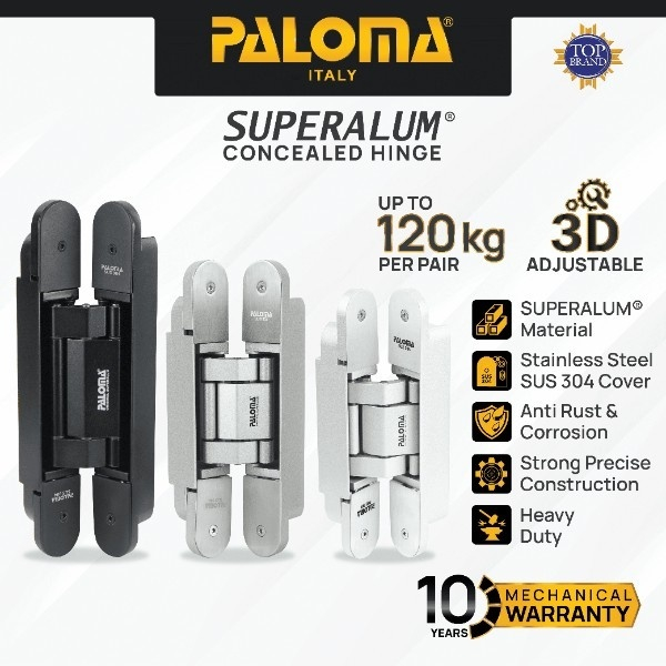 Jual PALOMA Engsel Tanam Invisible Concealed Hinge Pintu Jendela IHP 81 ...