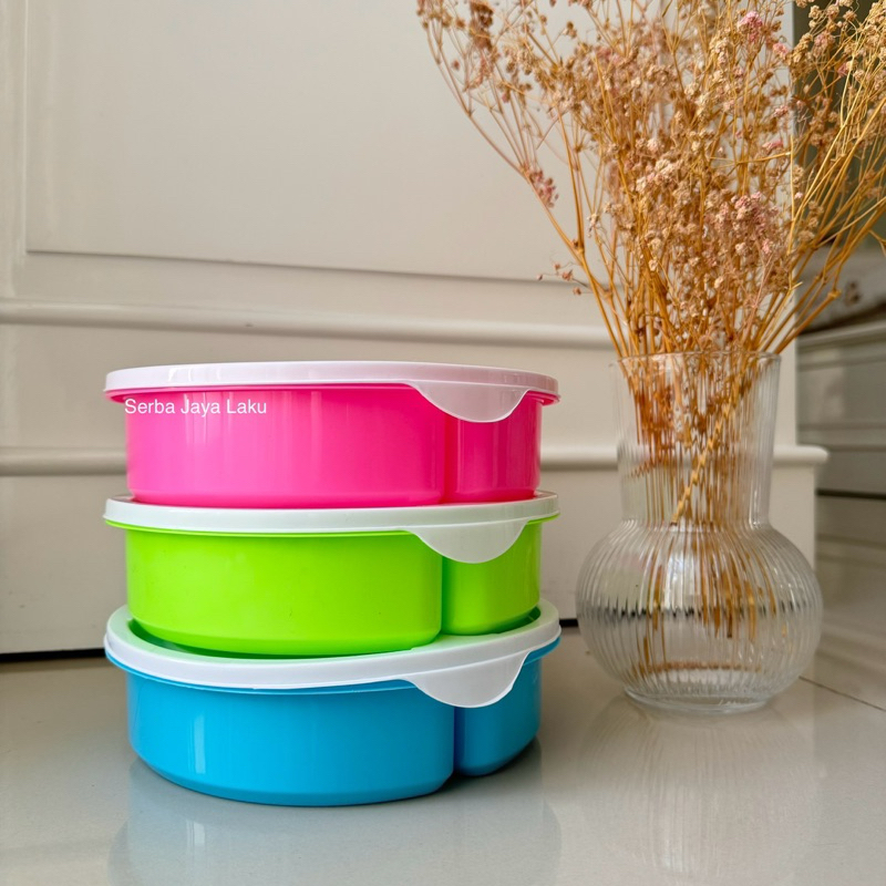 Jual TEMPAT MAKAN BULAT 3 SEKAT /Kotak bekal lunch box food grade BPA ...