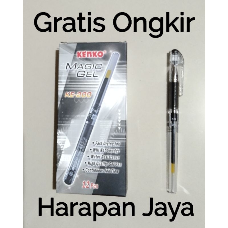 Jual Gel Pen KE-200 Magic Gel KENKO 0.5mm Per Lusin ( ISI 12 PCS ) | Shopee Indonesia