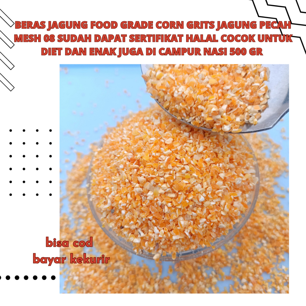 Jual Beras Jagung Food Grade Corn Grits jagung pecah Mesh 08 sudah ...