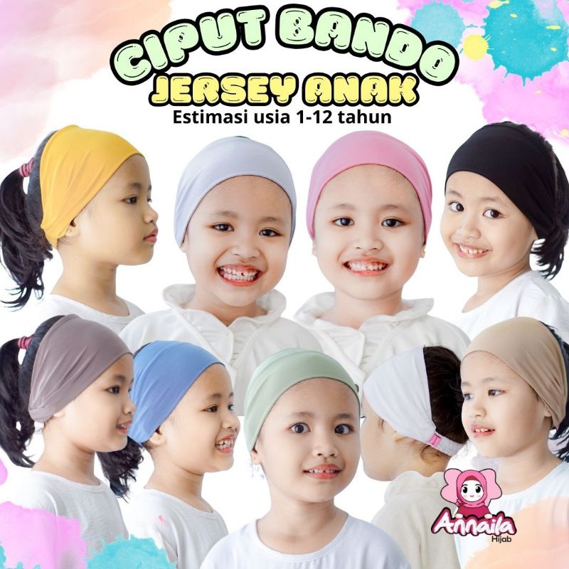 Jual Ciput anak bando jersey ciput anak bandana anak 1-12 tahun ...