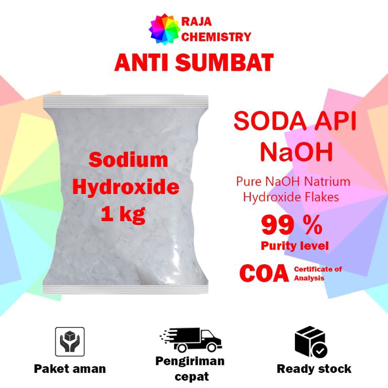 Jual Caustic soda/Soda Api 1kg/NaOH Flakes 99%/Obat Anti Sumbat 1Kg ...