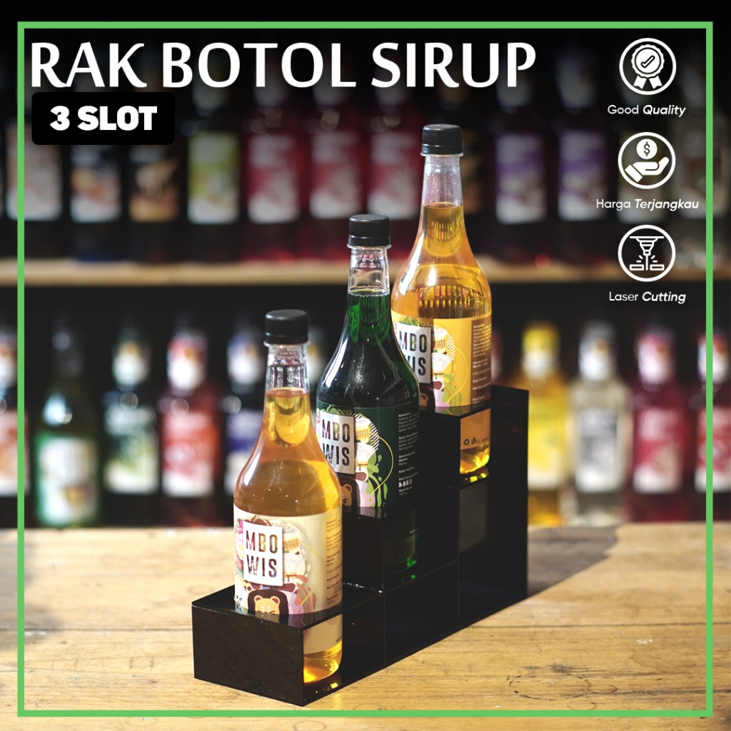 Jual Rak Display Akrilik Botol Sirup isi 3 | Shopee Indonesia