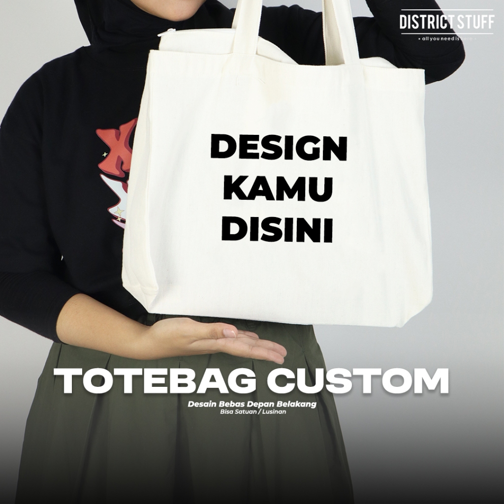 Jual Totebag Canvas Custom Premium Tebal Sablon Satuan Foto Dan Gambar ...