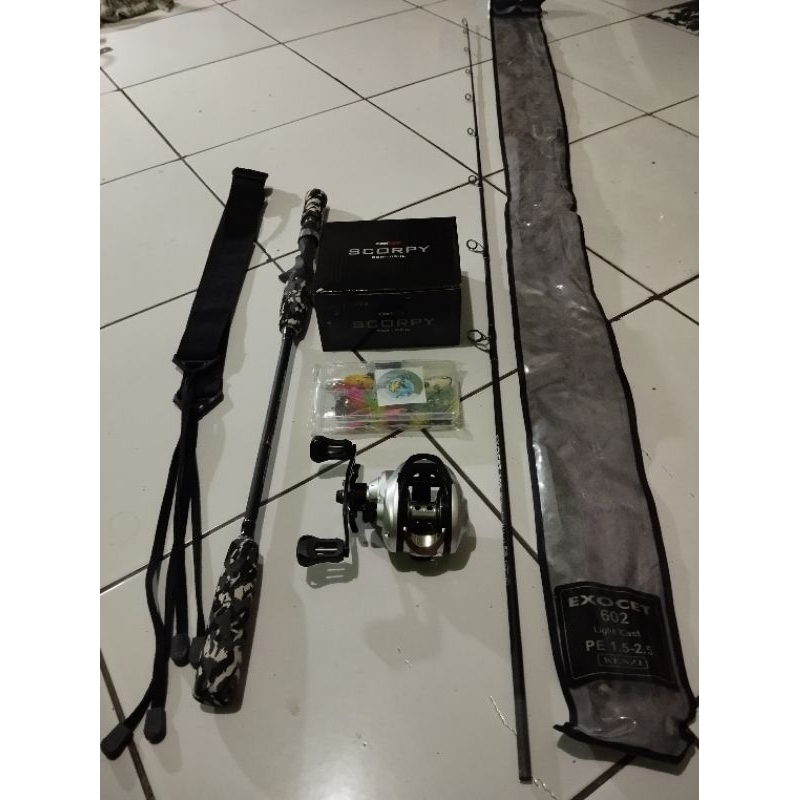 Jual joran bc kenzi 1 set paket lengkap bonus umpan 1kotak + sabuk joran | Shopee Indonesia